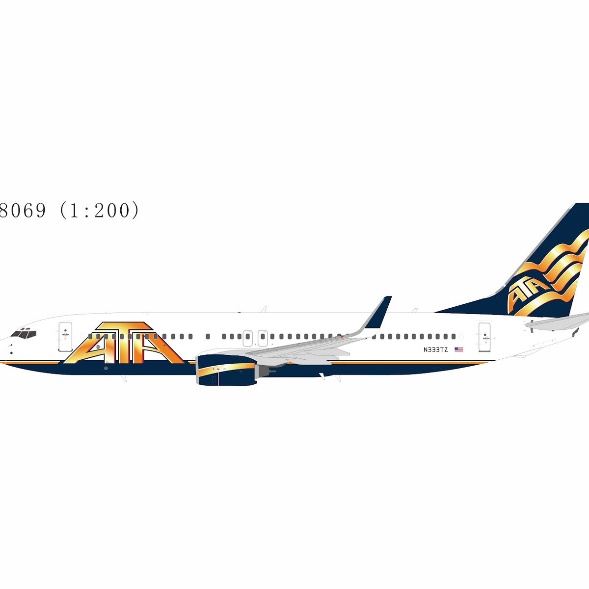 NG Models American Trans Air - ATA Airlines Boeing 737-800 N333TZ 1/20 ...
