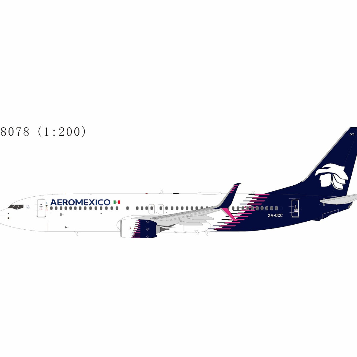 NG Models Aeromexico Boeing 737-800 XA-OCC (new paint with scimitar wi ...
