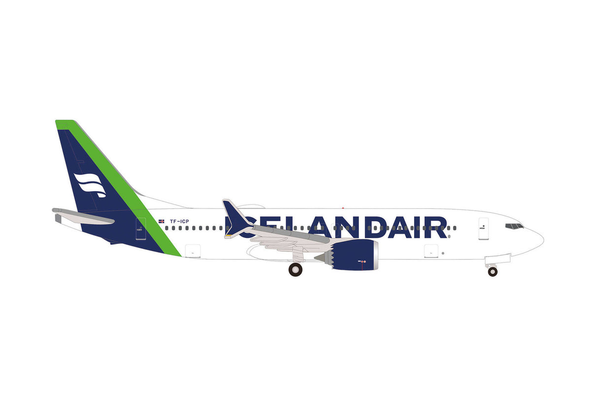 Herpa Icelandair Boeing 737 Max 8 - Green Tail Stripe - TF-ICP ...