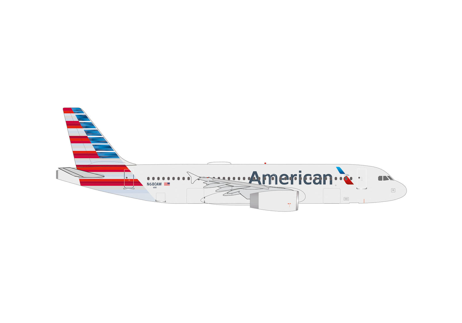 Herpa American Airlines Airbus A320 - N680AW 1/500 Aircraft Scale Mode ...