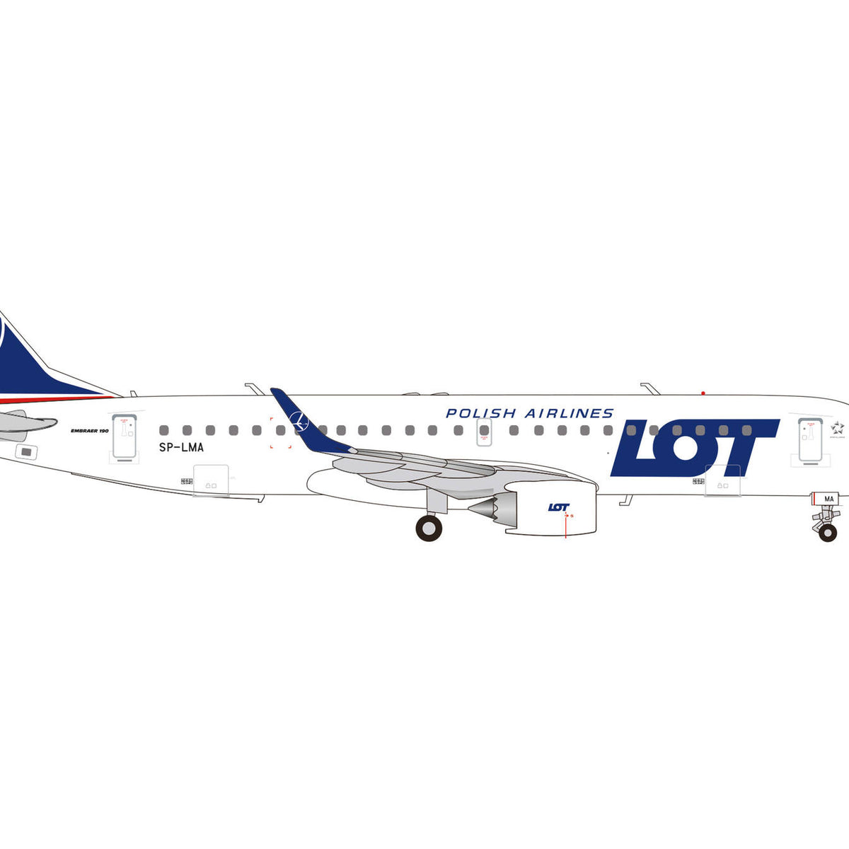 Herpa LOT Polish Airlines Embraer E190 1/200 Aircraft Scale Model ...