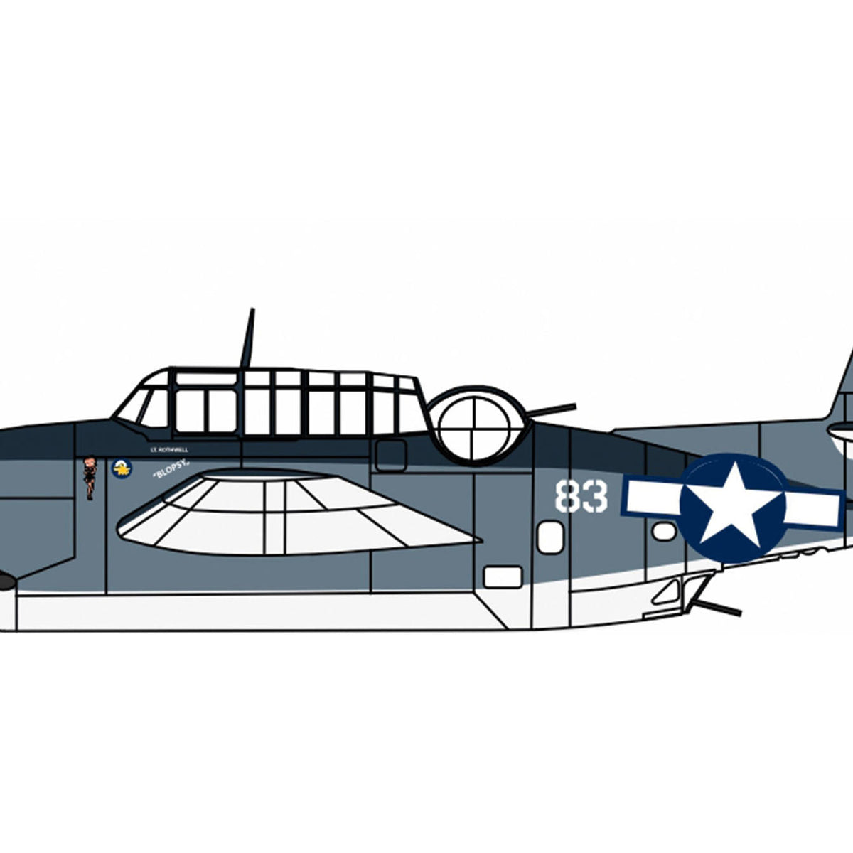 Herpa Grumman Avenger "Blopsy" - Composite Squadron 76, USS Petrof Bay ...