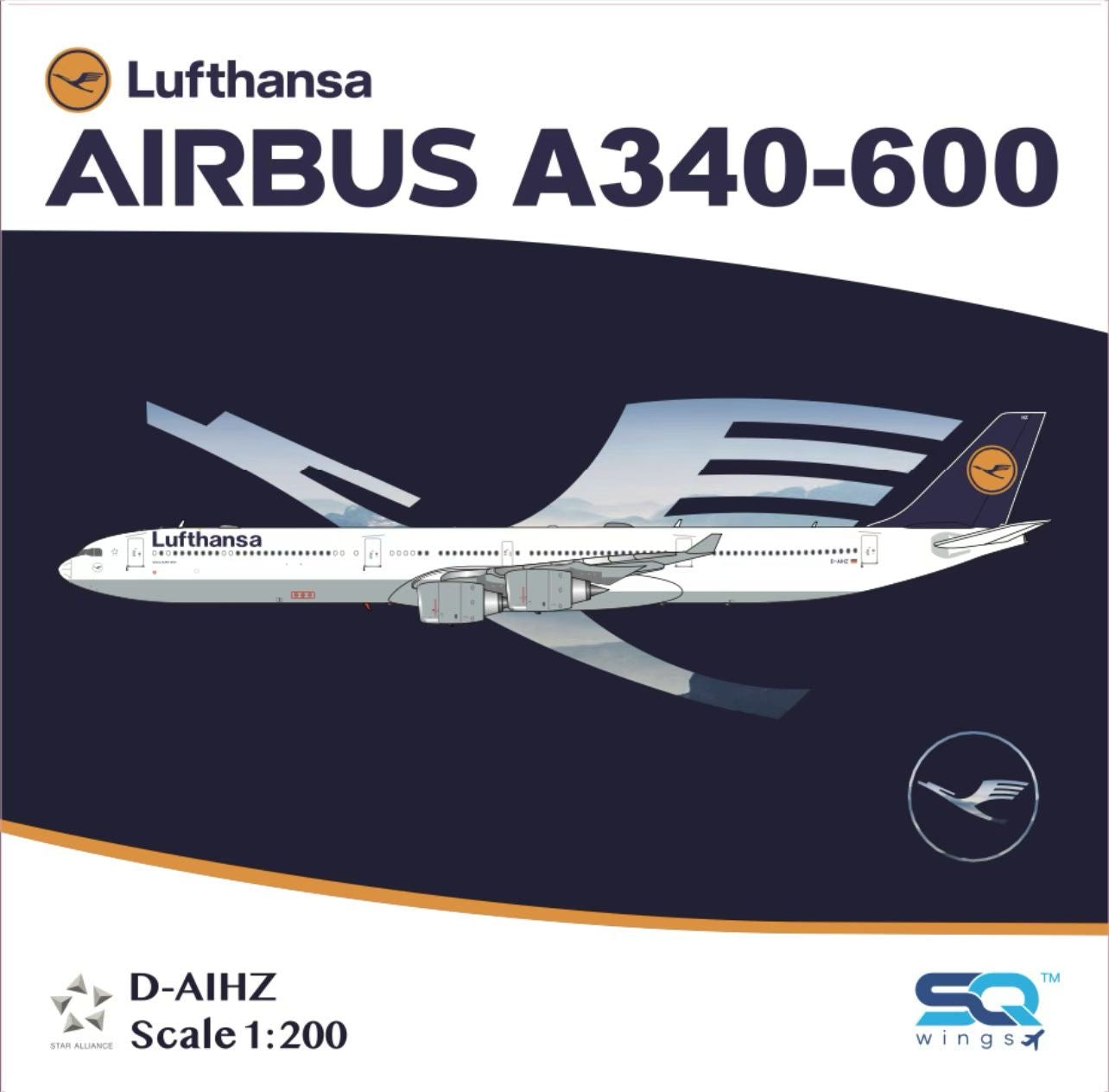 SQ Wings Lufthansa Airbus A340-600 D-AIHZ 1/200 Aircraft Scale Model ...