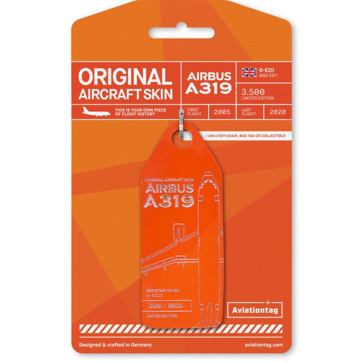 Aviationtag EasyJet Airbus A319 G-EZII - Aircraft Model Store