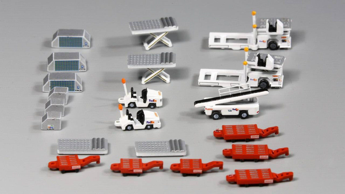 FedEx GSE Cargo Loaders, Tows, Dollies and Container set UNLD-CG-4063 1 ...